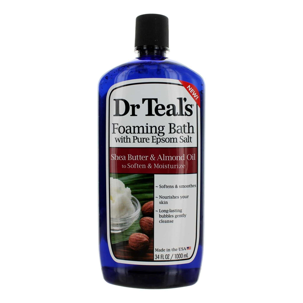 Shea Butter & Almond Oil by Dr. Teal's, 34 oz Foaming Bubble Bath ...